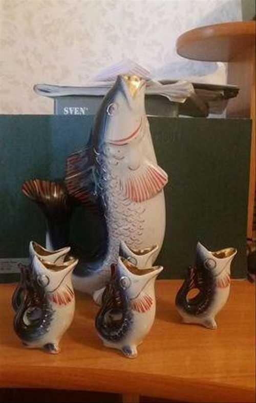 Рыба графин с 5 рыбками рюмками, государственный ф