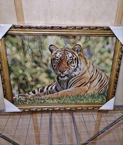 Картина гобелен тигр