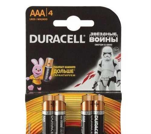 Набор батареек "Duracell Basic AAA LR3", Alkaline, 4 штуки, 1,5 В