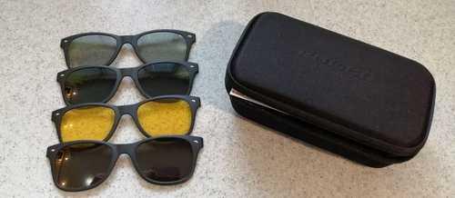 Очки-накладки магнитные солнцезащитные на очки для