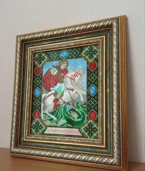 Икона Св. Георгий Победоносец, алмазная вышивка
