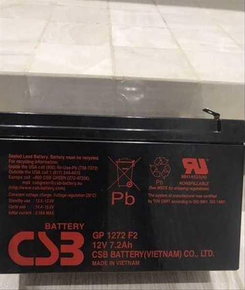 Аккумулятор CSB GP1272 F2; 28W; 12V; 7,2Ah клеммы
