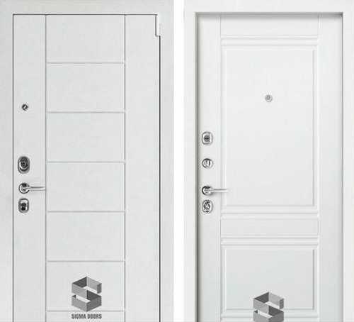 Белая металлическая входная дверь Sigma White