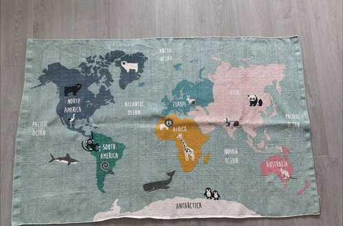 Хлопковый коврик «карта мира» зеркало H&M home