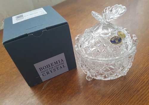 Конфетница бабочка Bohemia Crystal