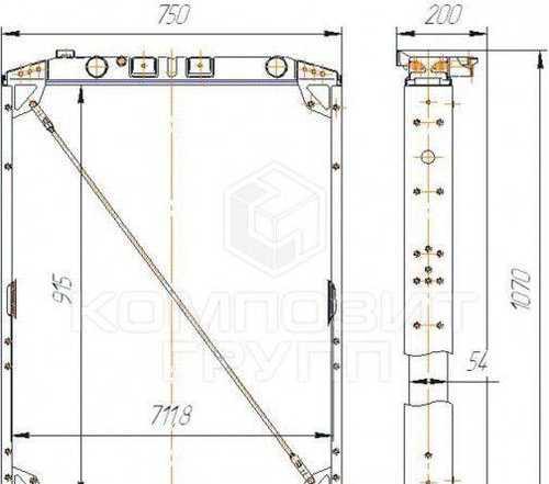 Радиатор охлаждения маз-543208