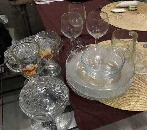 Набор столовой посуды из стекла