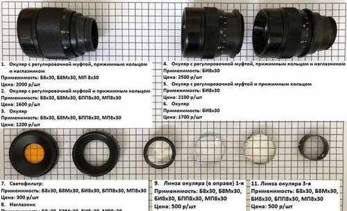 Новые запчасти для биноклей Б8х30, би8х30, бпп8х30