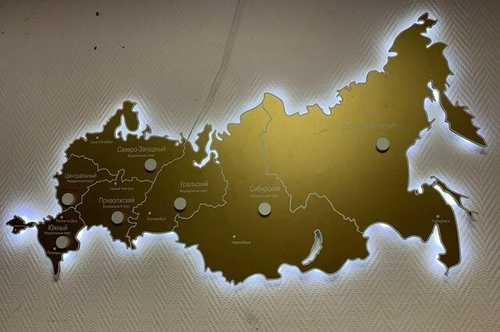 Настенная карта России, панно, декор