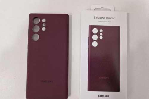 Чехол Samsung Silicone cover S22 ultra (Бургунди)