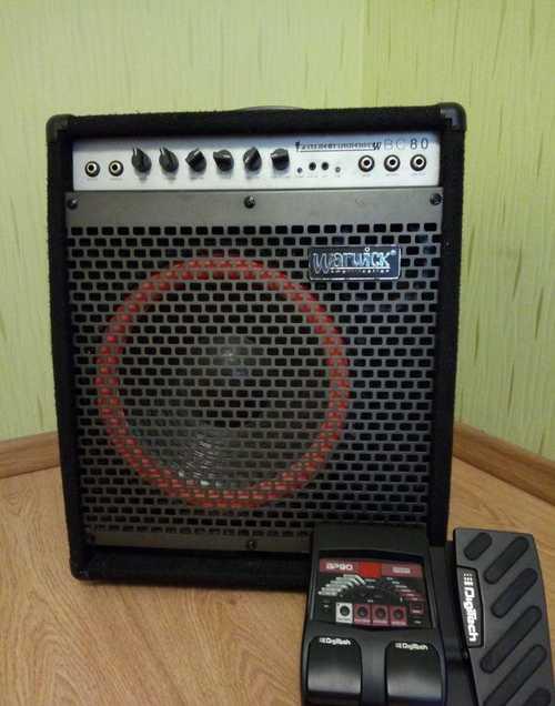 Басовый комбоусилитель warwick 80W и процессор