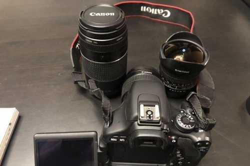 Фотоаппарат Canon EOS 600D с кофром и двумя дополн