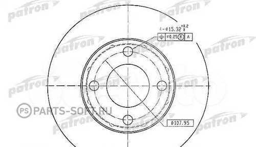 Patron PBD1530 Диск тормозной передн audi 100 77-82, 100 82-91, 100 Avant 77-83, 100 Avant 82-90, 80 86-91, 90 87-91
