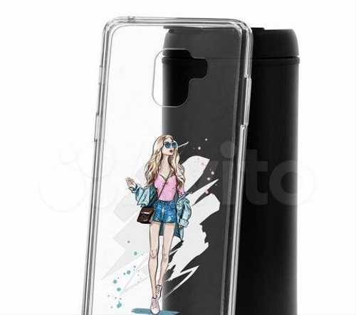 Чехол-накладка Samsung Galaxy A8+ 2018 (A730) Kruche Print Fashion Girl