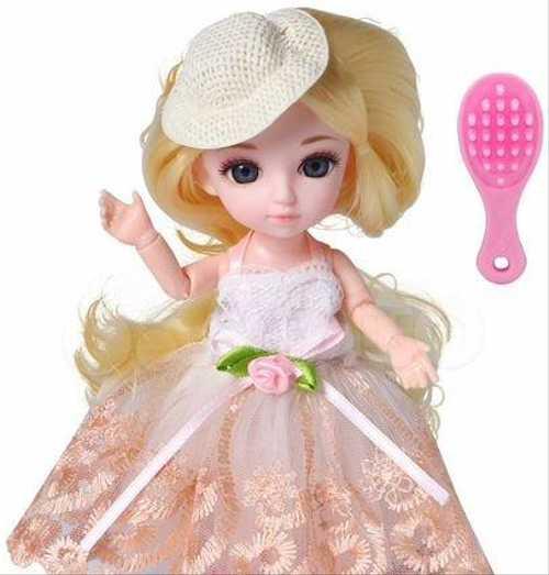 Кукла шарнирная Funky Toys Малышка Лили, блондинка, с расческой, 16 см (FT72003)