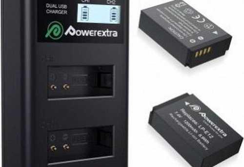2 аккумулятора LP-E12+ з/у Powerextra