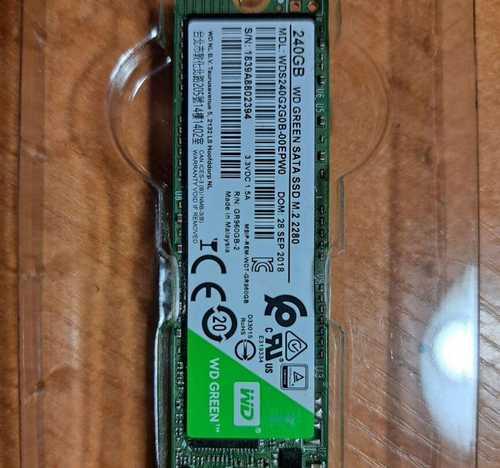 Wd green SATA ssd 240 GB m2.2280