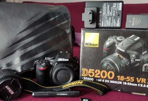 Зеркальная камера Nikon D5200 18-55 vrii чёрный