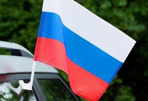 Флаг Россия с креплением на авто