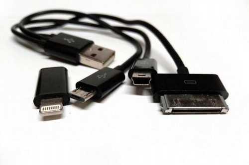 Кабель USB для зарядки устройств microUSB, miniUS