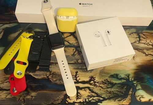 Часы Apple watch 3 и наушники Apple AirPods 2