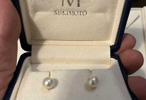 Mikimoto серьги жемчуг золото