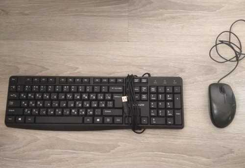 Клавиатура Оклик и мышь Logitech