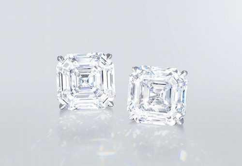 Asscher cut Серьги По 2 карата Пусеты
