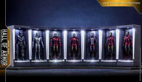 Hot toys Iron Man 3 Hall of Armor 7 шт