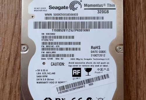 Жесткий диск для ноутбука 320Gb, SATA III