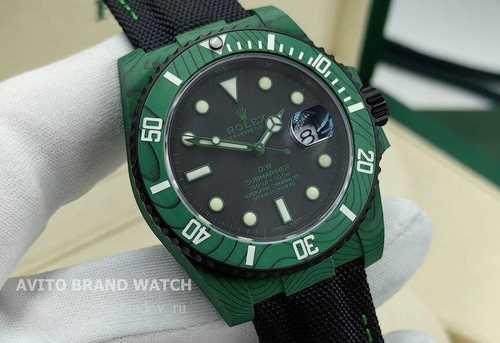 Часы Rolex submariner date green зеленый карбон