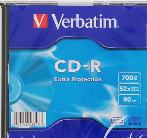 Оптические диски CD-R Verbatim 700мб 52x slim case