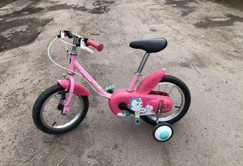Велосипед детский 14" розовый btwin unicorn 500