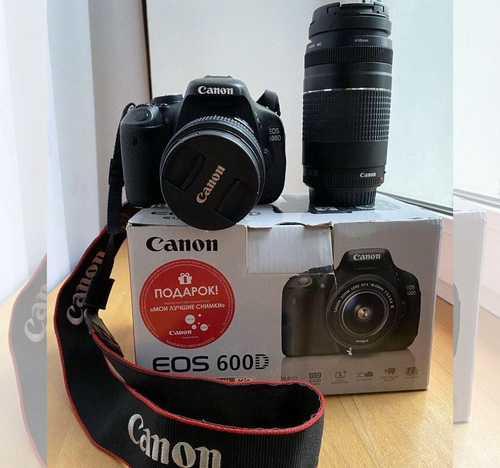 Зеркальный фотоаппарат canon eos 600d   2 объектив