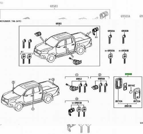 Ключ с передат. ц. з Toyota Rav4 XA50 M20A-FKS