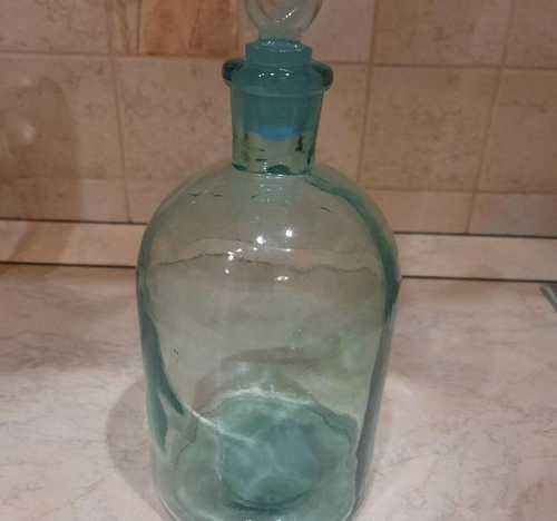 Бутыль 1,2 л, с пробкой, стекло, СССР