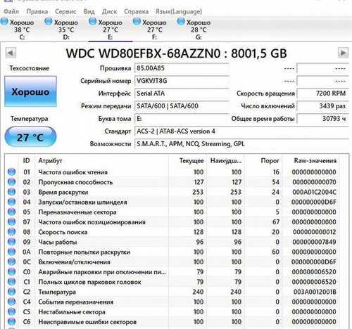 Жесткий диск HDD WD Red plus 8 tb