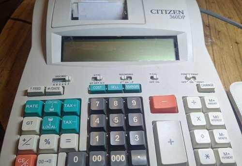 Печатающий калькулятор citizen 360 dp