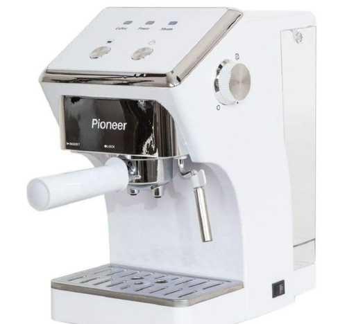 Кофеварка рожковая Pioneer white с капучинатором