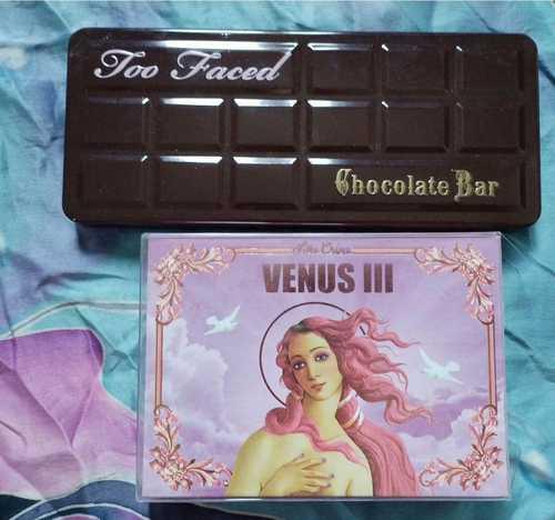 Палетки теней Too faced и Lime crime