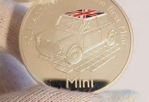 Монета 5 фунтов 2009 Мини с флагом Первое ралли Мо