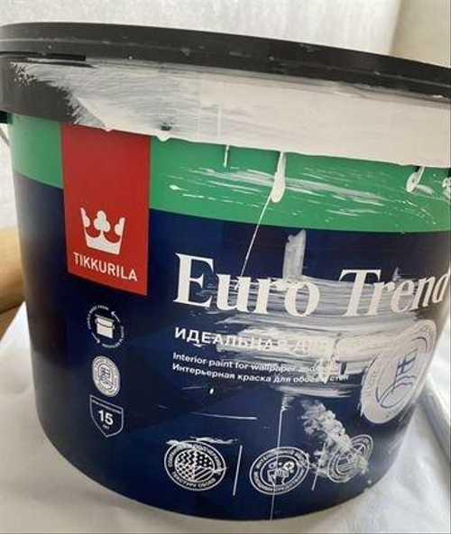Краска для обоев 4.5 л белая Tikkurila euro trend