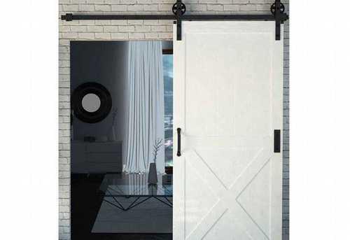 Дверь амбарная из массива в стиле лофт на заказ