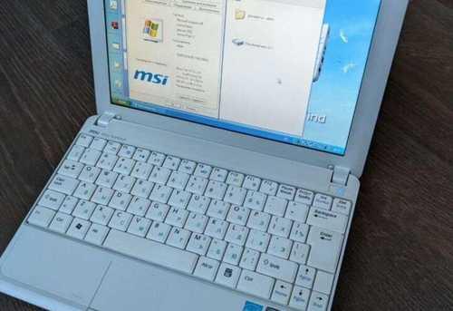 Ноутбук 10" MSI Wind U100, 160 ГБ, Atom N270, RAM 1 ГБ, Intel GMA 950
