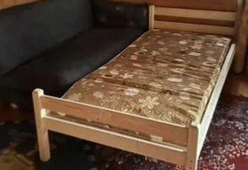 Кровать из дерева односпальная для дачи 80*200