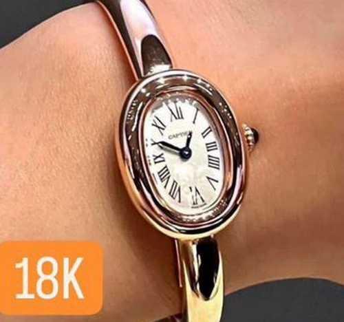 Женские часы cartier baignoire rose gold