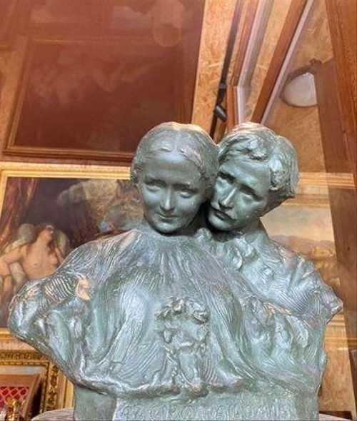 Бюст скульптора Влюбленная пара 19 век шпиатр