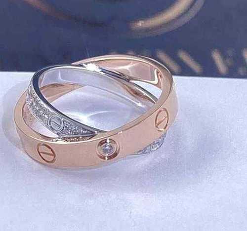 Кольцо Cartier Love, бриллиантовое паве 0,19ct