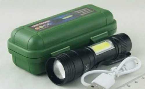 Фонарь ручной аккумуляторный GL-513 zoom шнур USB