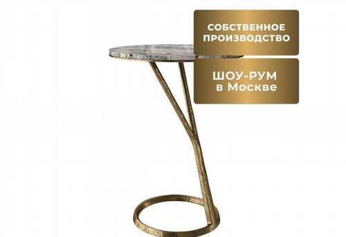 Дизайнерский Стол на ножке из латуни узкий